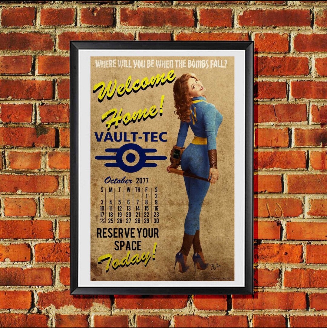 October 2077 Vault Tec Pin up Style Original Artwork 11x17 Inches ...