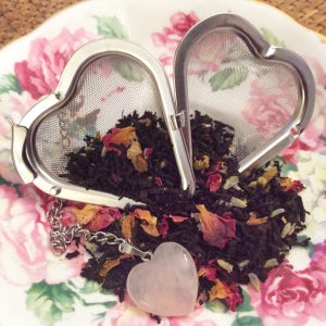Cute Tea Infuser: Heart Tea Infuser With Gemstone Heart Shaped Tea ...