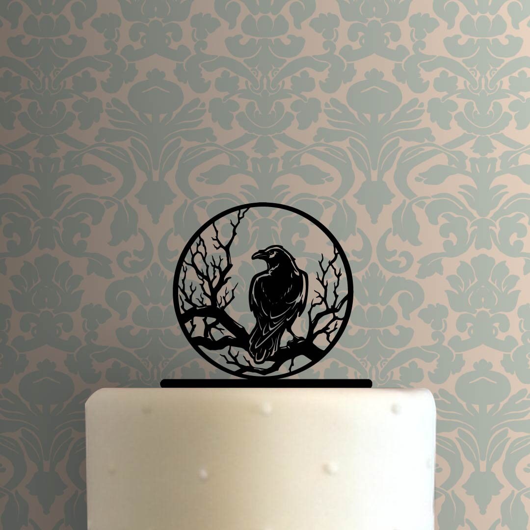 Raven on Branch 225-B564 Cake Topper - Etsy