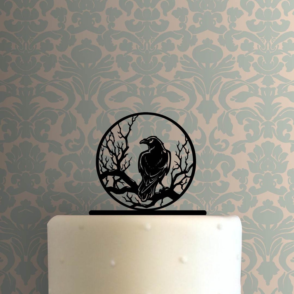 Raven on Branch 225-B564 Cake Topper - Etsy