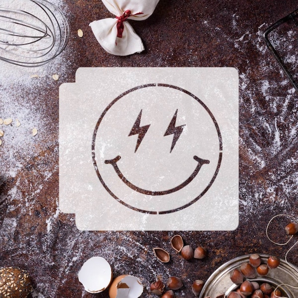 Lightning Bolt Smiley Face - Etsy