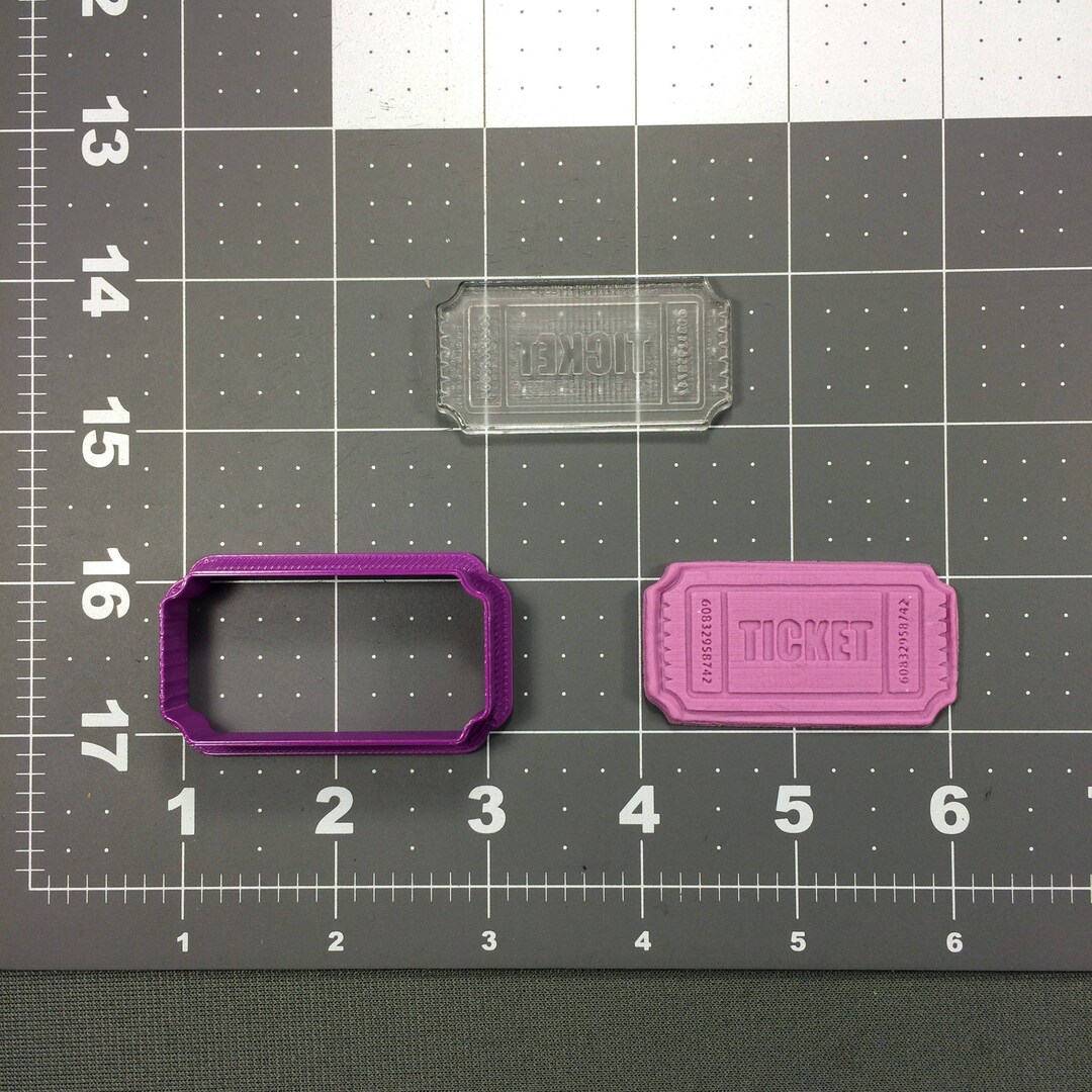 Ticket 100 Cookie Cutter and Stamp (embossed) - Etsy
