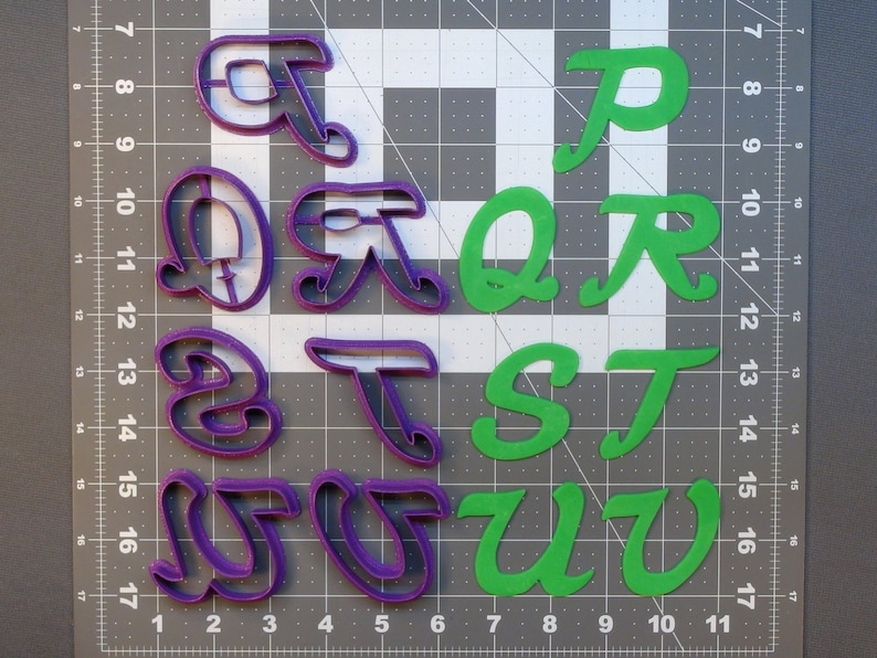 Script Font Uppercase 266-A407 Cookie Cutters | Etsy
