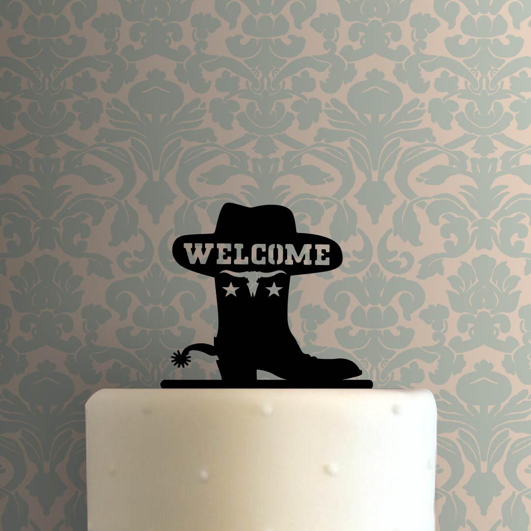Welcome Cowboy Boot 225-C061 Cake Topper - Etsy