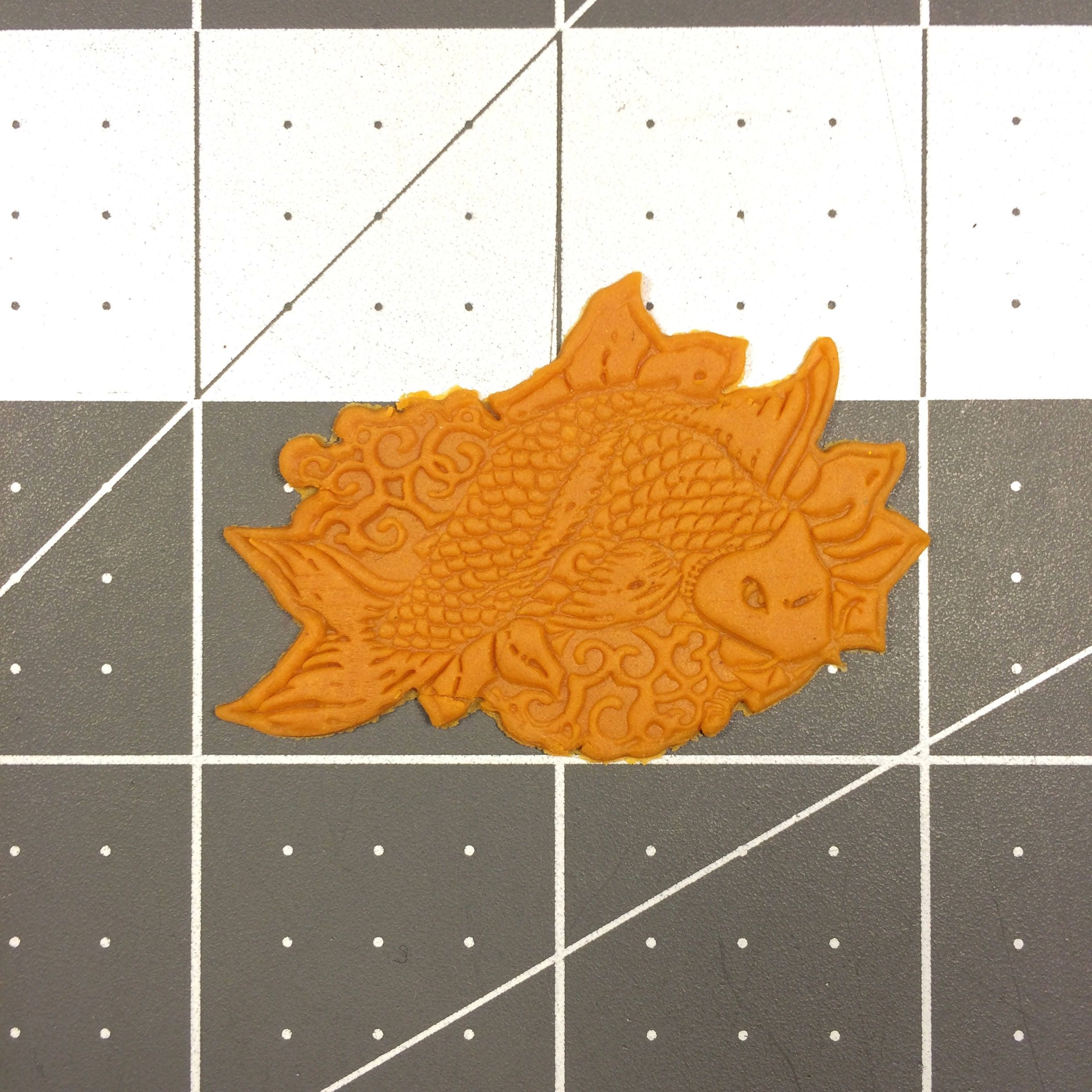 Koi Fish 100 Cookie Cutter and Stamp embossed | Etsy