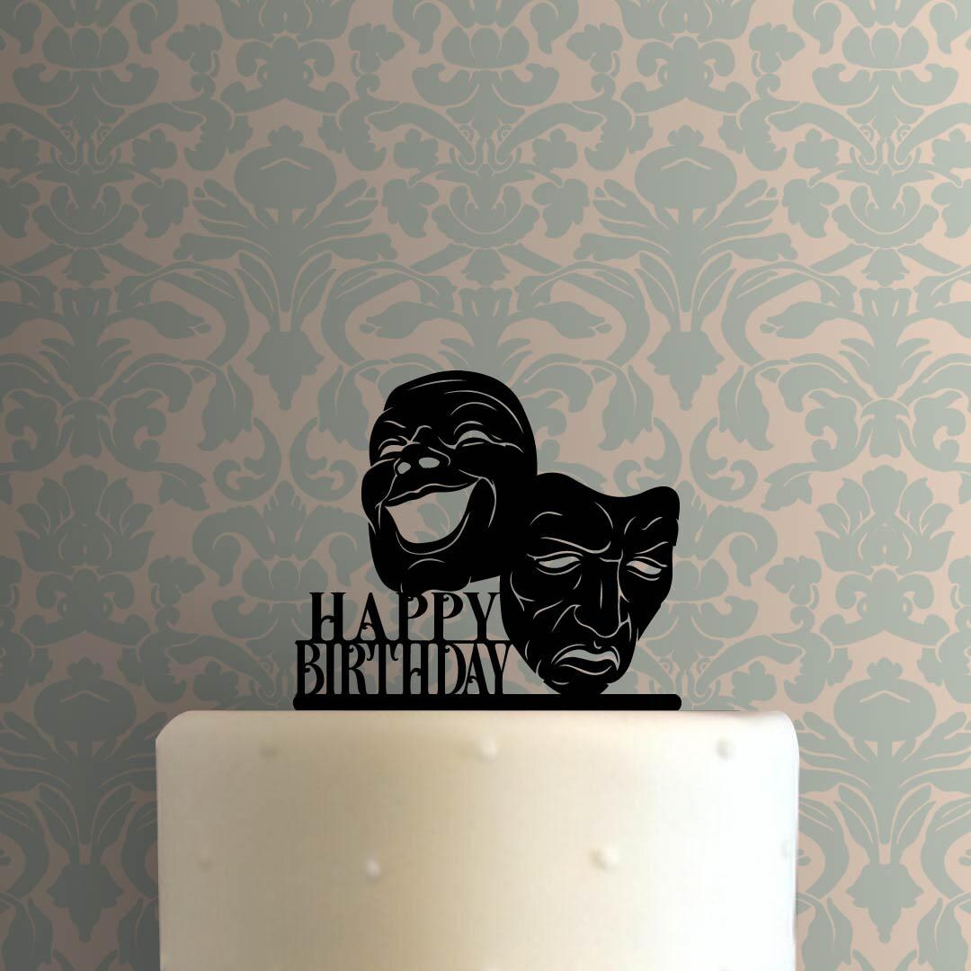 Drama Mask Happy Birthday 225-C074 Cake Topper - Etsy
