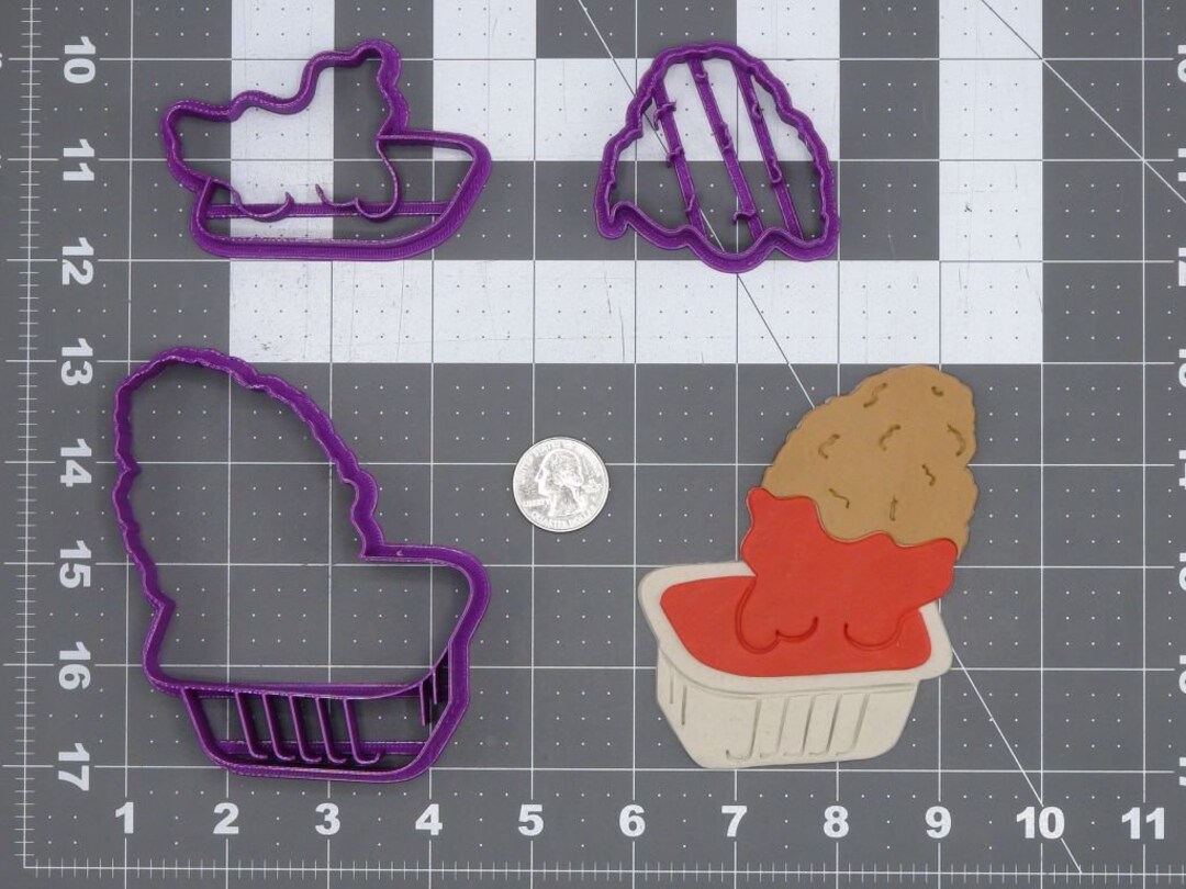 Chicken Nugget With Sauce 266-J489 Cookie Cutter Set - Etsy