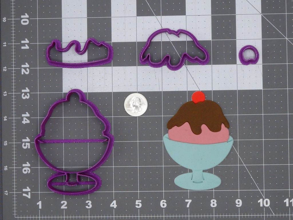 Ice Cream Sundae 266-H796 Cookie Cutter Set - Etsy