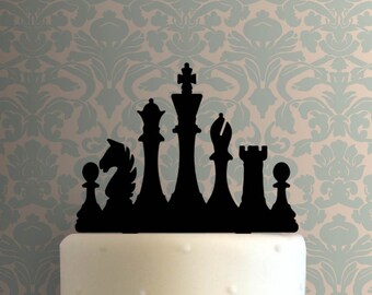 Chess Pieces Cake Topper - Etsy