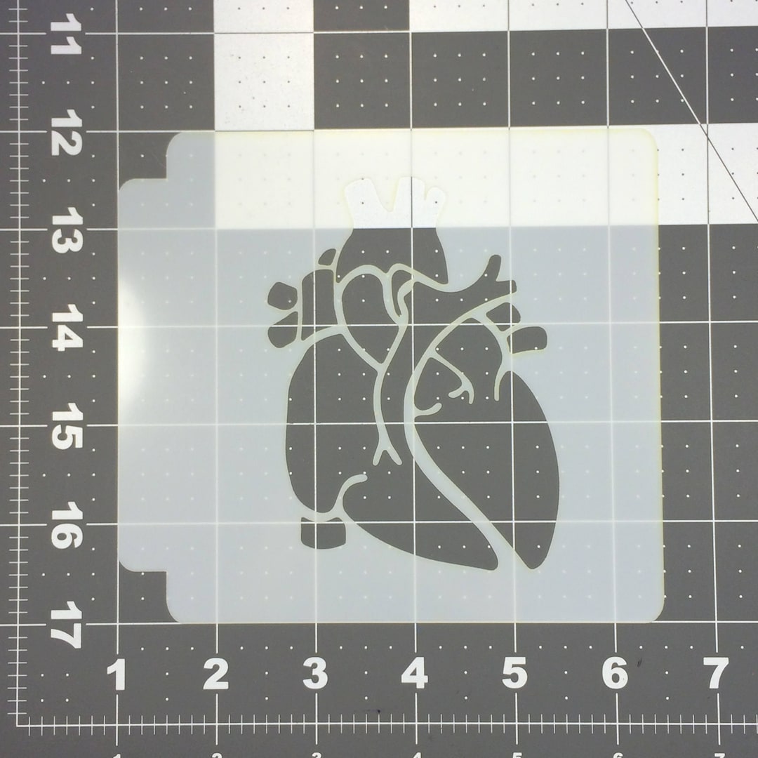 Anatomical Heart 100 Stencil - Etsy