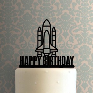 Space Shuttle Happy Birthday 225-A976 Cake Topper - Etsy