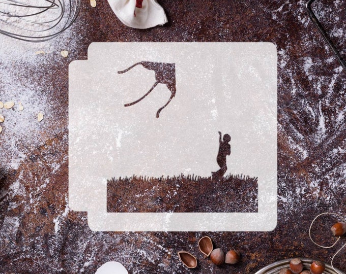 Boy With Kite Stencil, Reusable Boy With Kite Stencil, Art Stencil, DIY ...