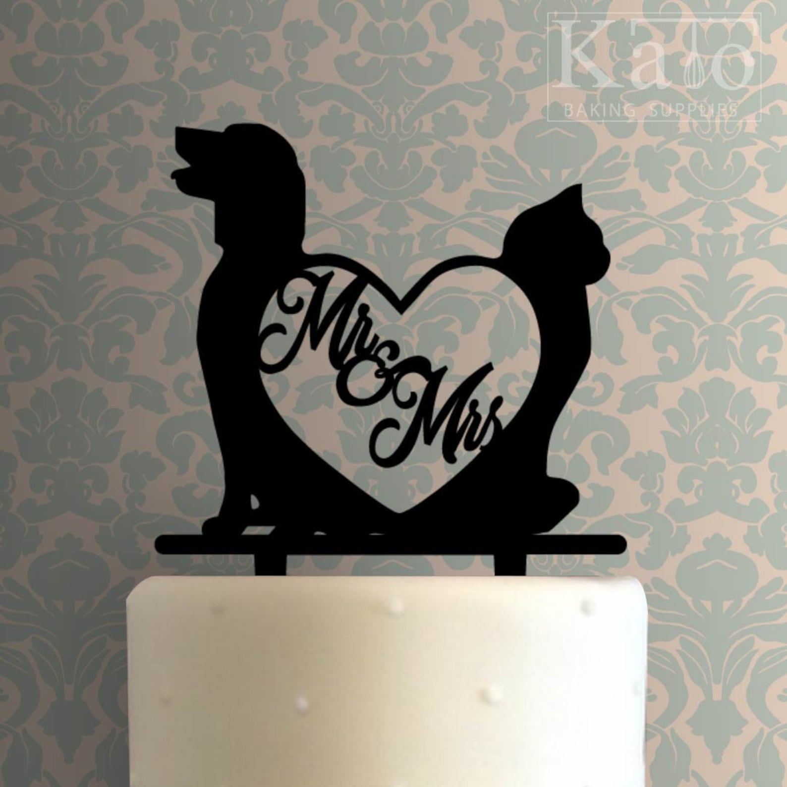Mr and Mrs Dog and Cat 225-213 Cake Topper | Etsy