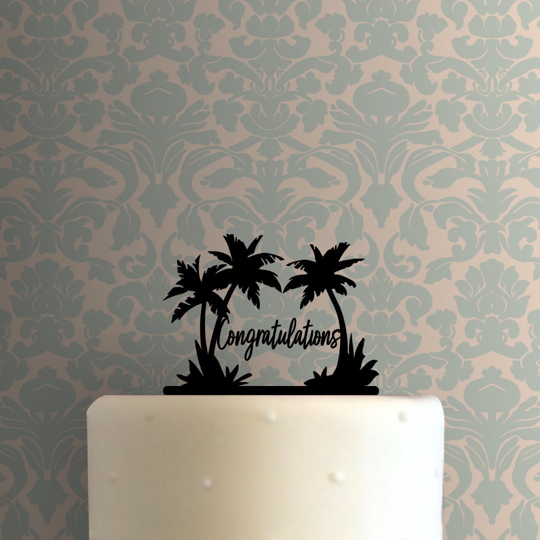 Palm Trees Congratulations 225-B625 Cake Topper - Etsy