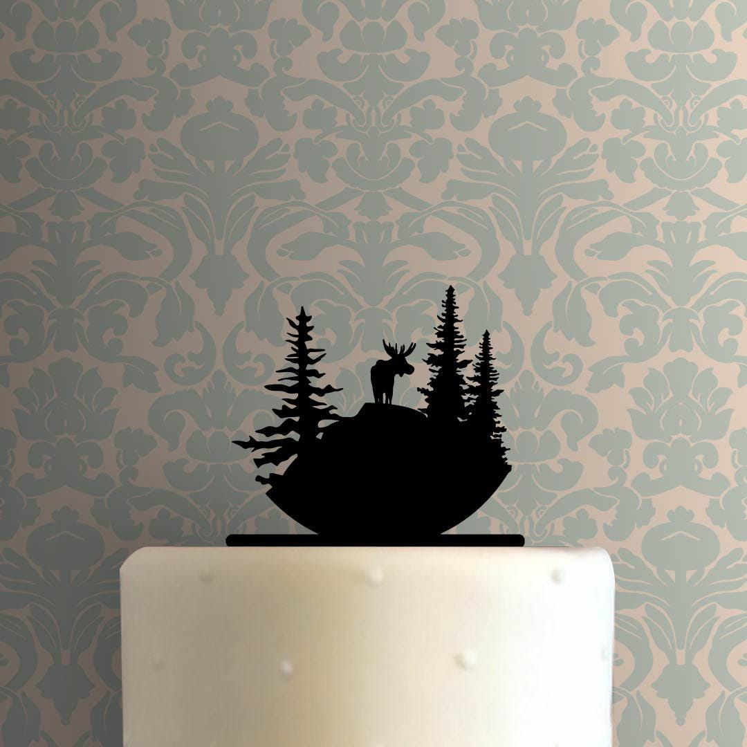 Moose in Forest 225-B922 Cake Topper - Etsy