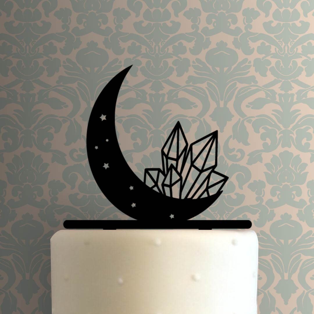 Moon With Crystals 225-A558 Cake Topper - Etsy