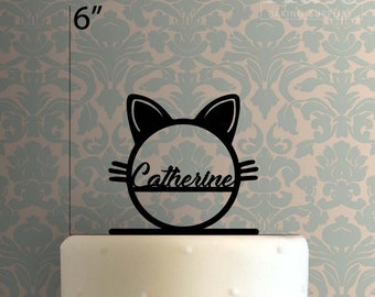 Cat Cake Topper Set Cat Birthday Topper Glitter Kitty Cat - Etsy
