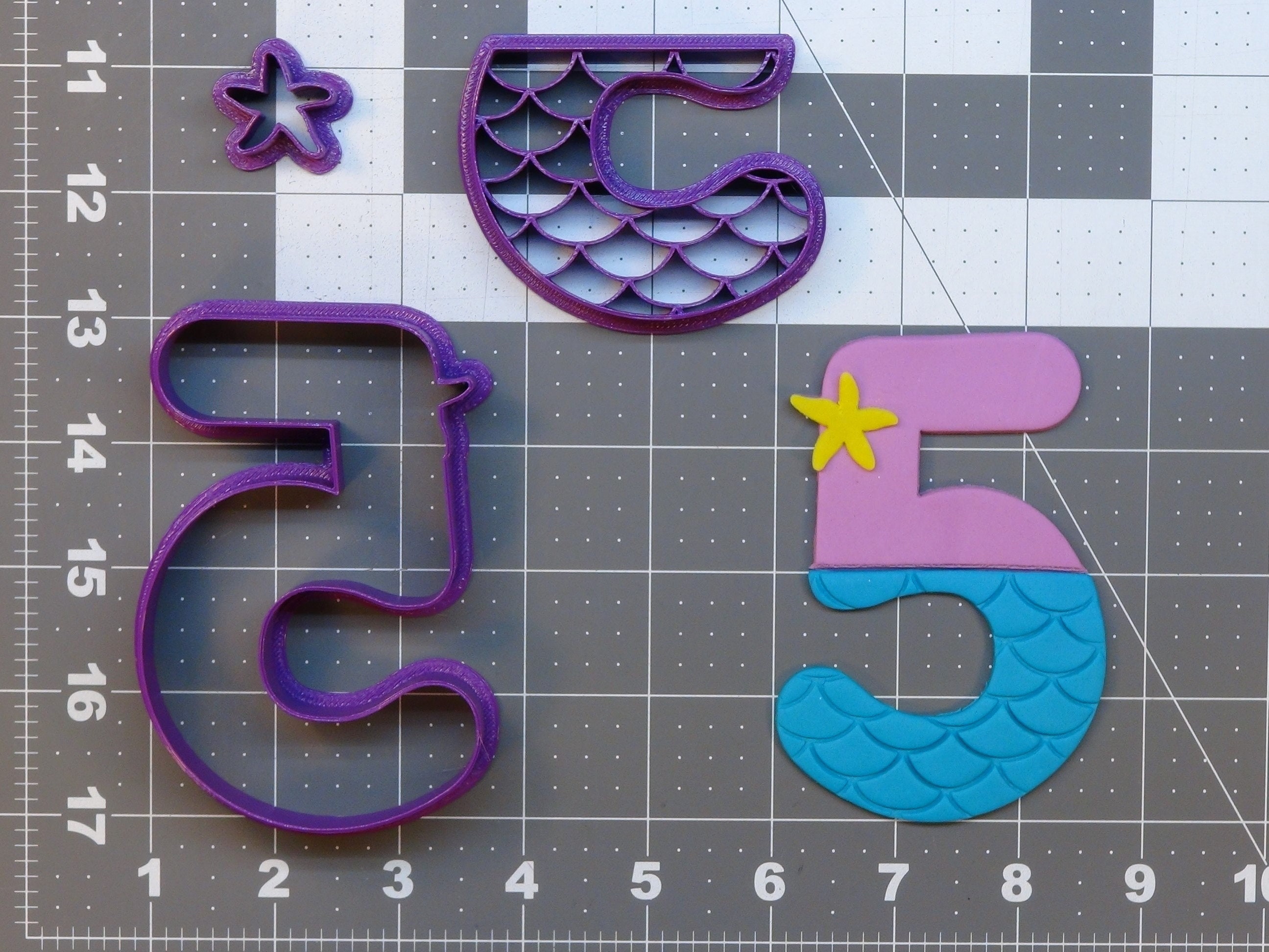 Mermaid Number Five 266-A332 Cookie Cutter Set | Etsy