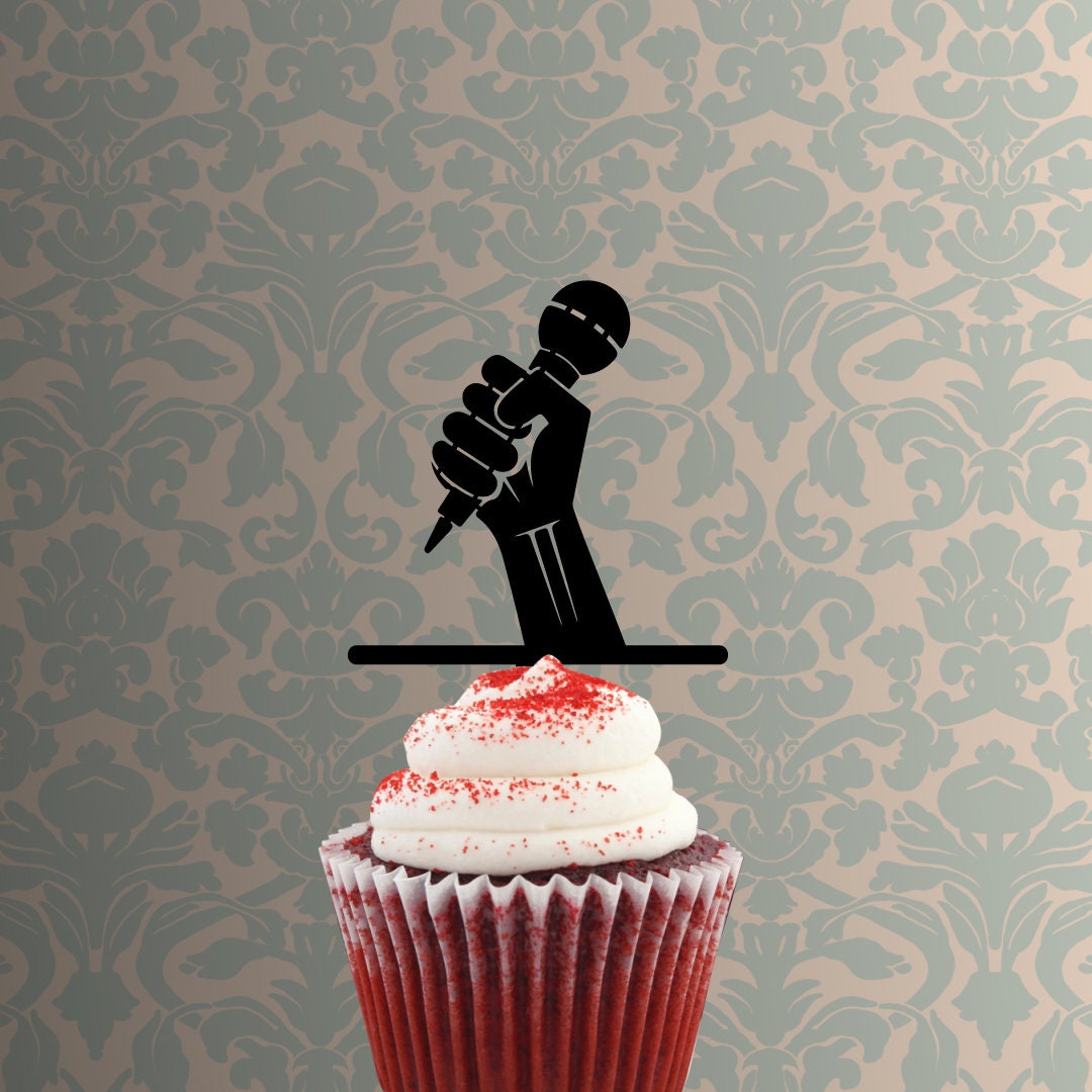 Custom Microphone Cake super Topper