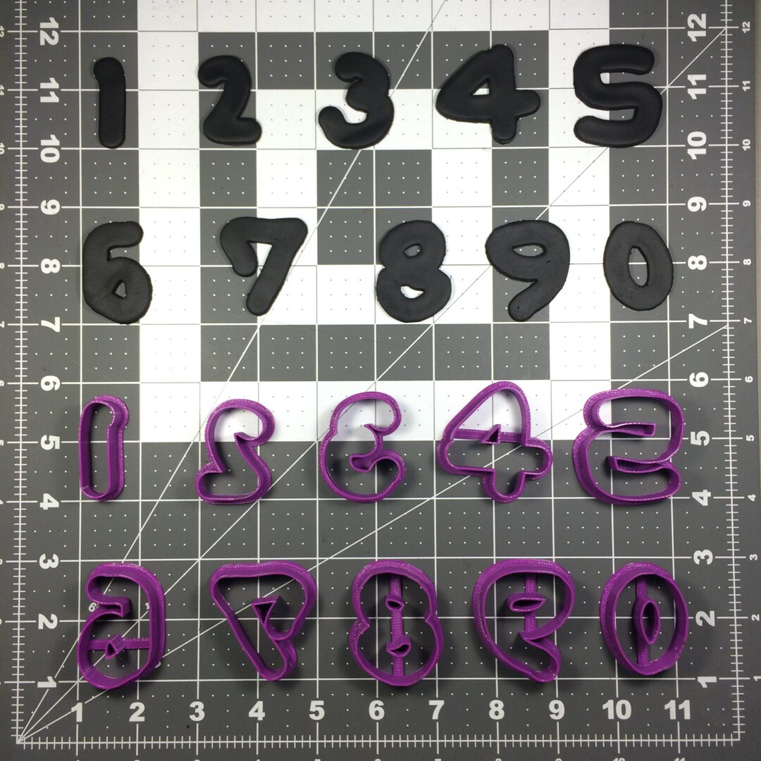 Gelatin Font Number Font Cookie Cutters - Etsy