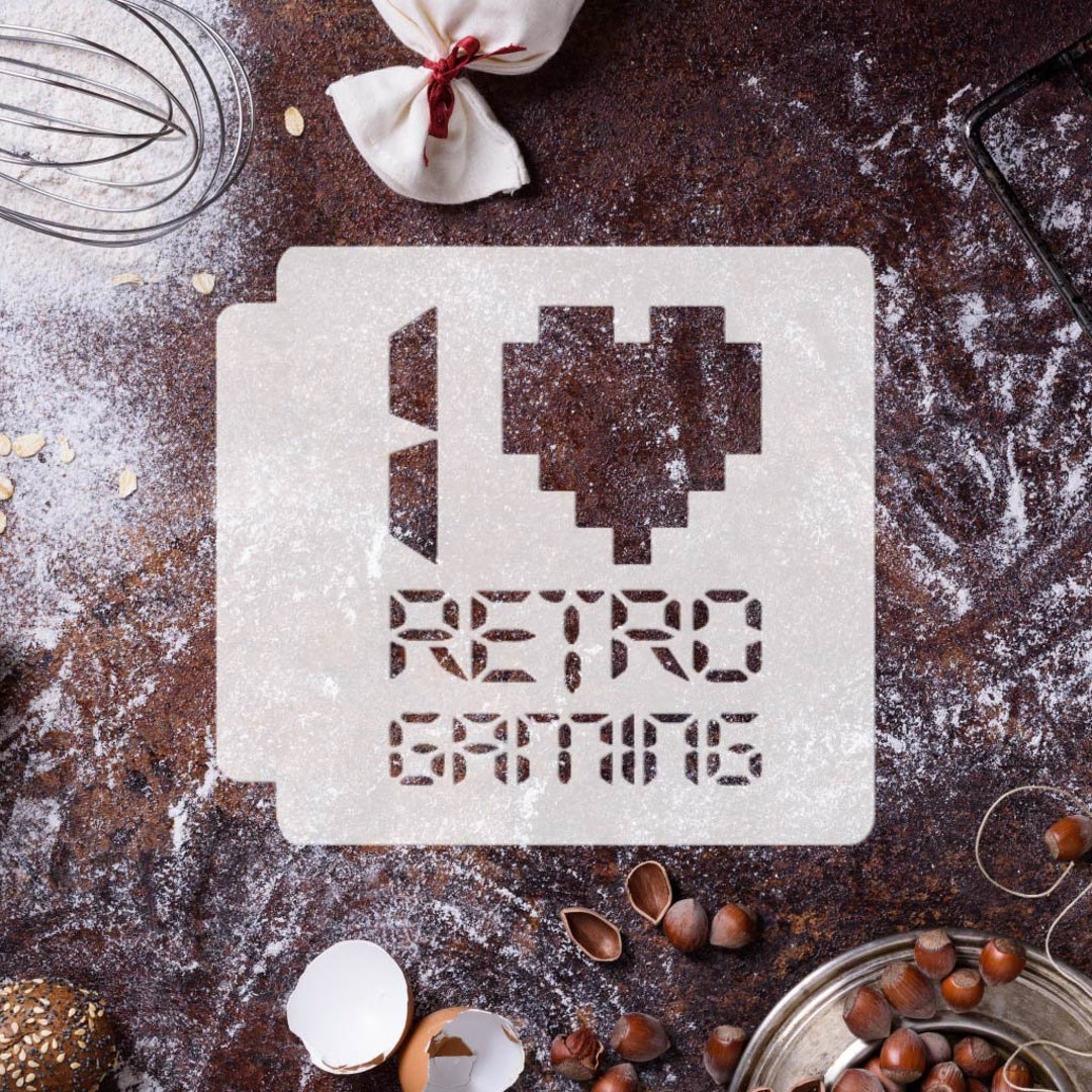 I Love Retro Gaming 783-H524 Stencil - Etsy