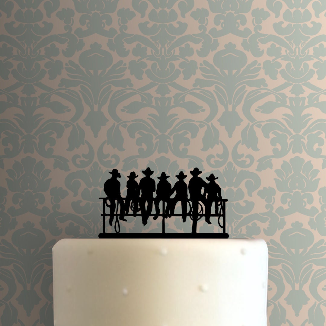 Cowboys on Fence 225-B072 Cake Topper - Etsy