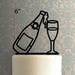 Champagne Bottle and Glass 100 Cake Topper - Etsy
