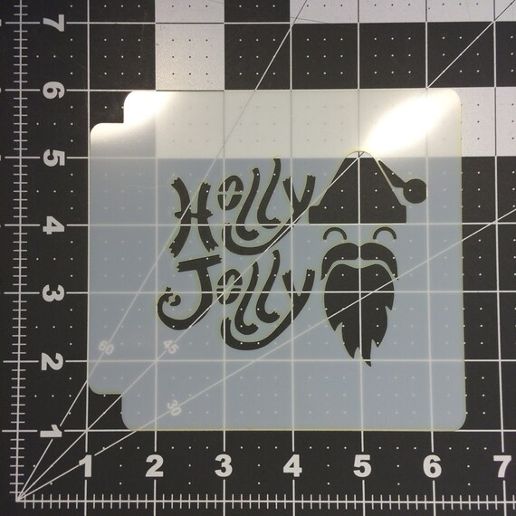 Holly Jolly 100 Stencil | Etsy