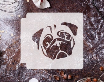 Pug Face Stencil REUSABLE, DURABLE, WASHABLE Craft Stencil Use for Signs, Walls, Canvas & More ...