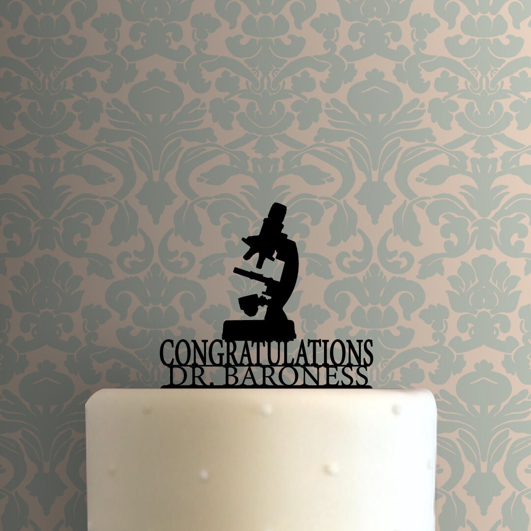 Custom Congratulations Microscope Name 225-B450 Cake Topper - Etsy