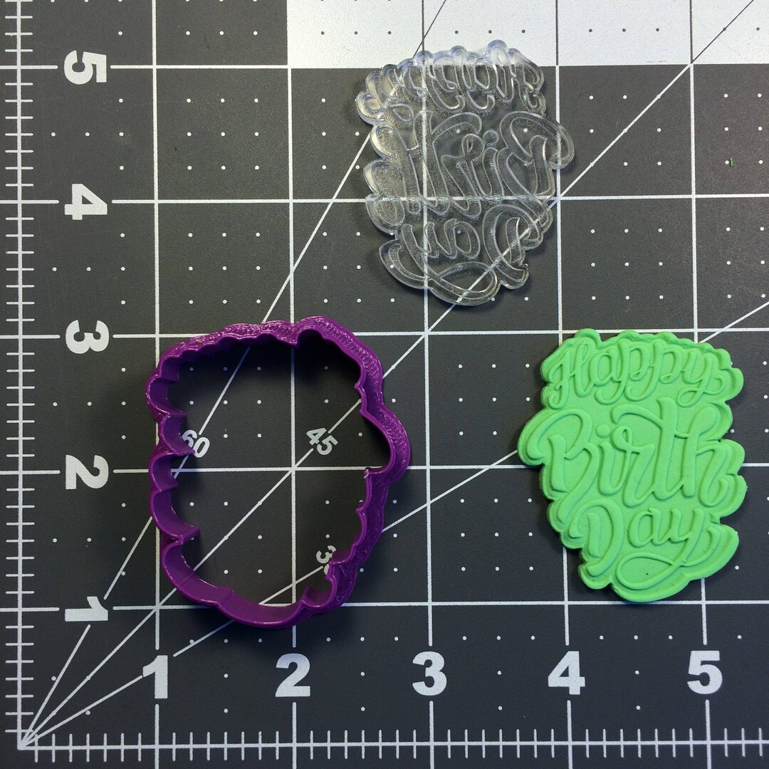 Happy Birthday 100 Cookie Cutter and Stamp (embossed) - Etsy