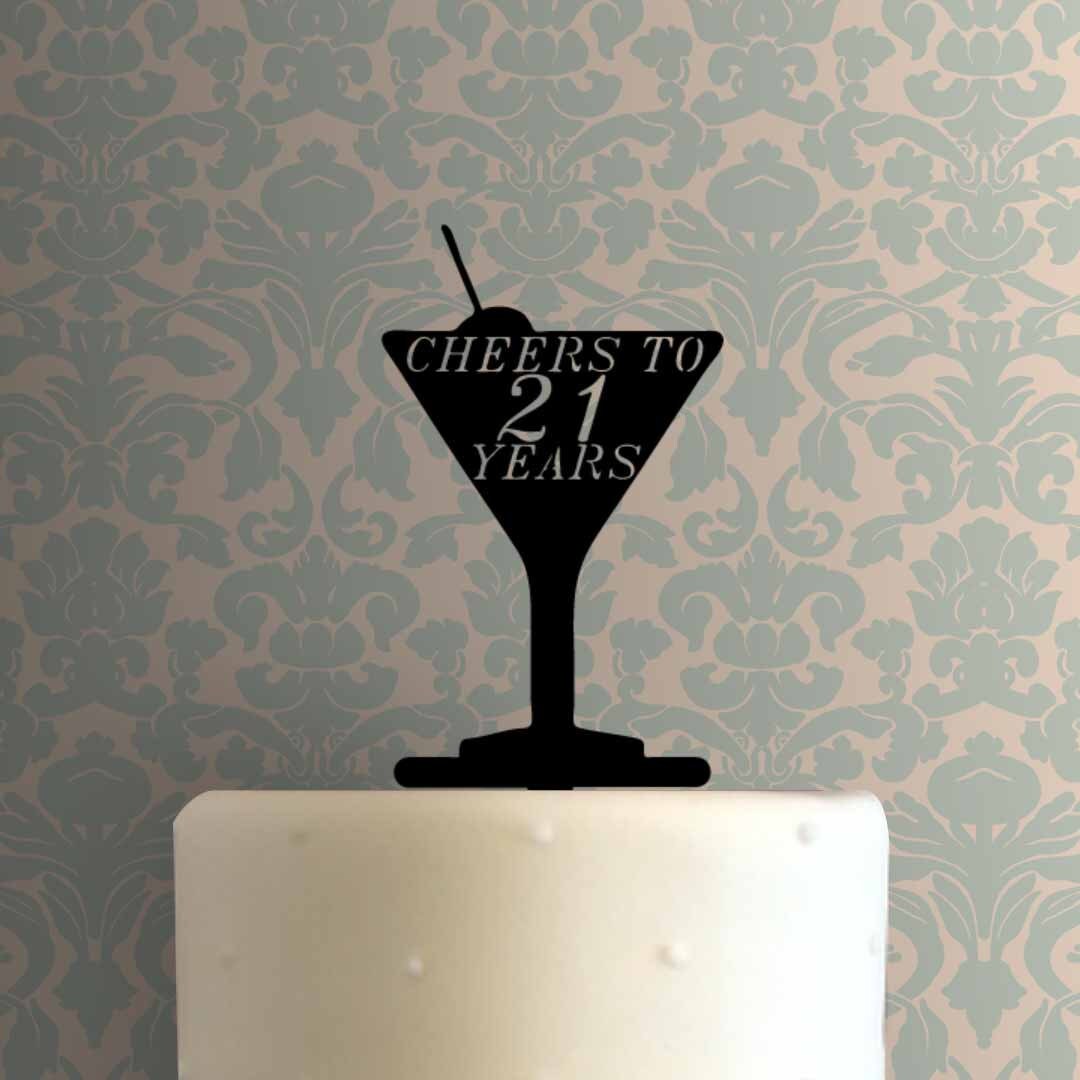 Cheers to Twenty One 21 Years 225-A001 Cake Topper - Etsy