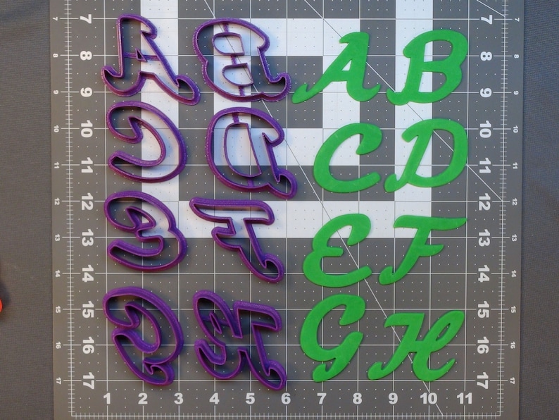Script Font Uppercase 266-A407 Cookie Cutters | Etsy