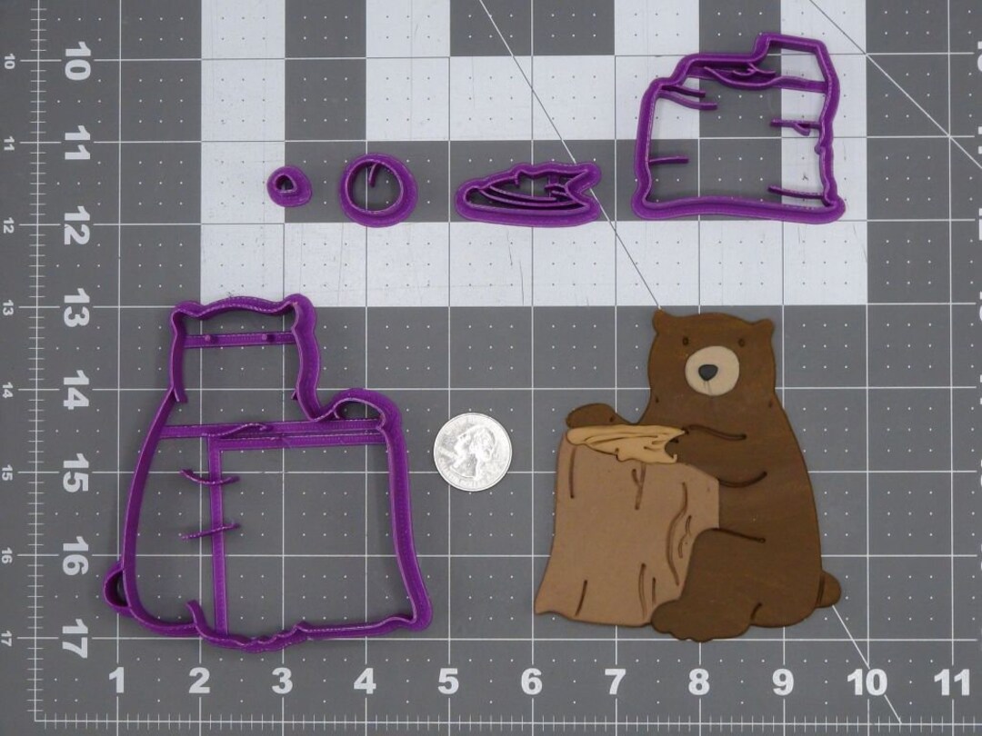 Bear With Log 266-J873 Cookie Cutter Set - Etsy
