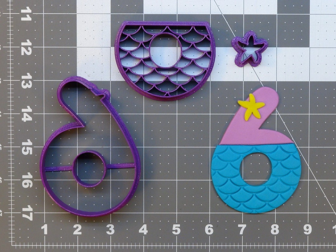 Mermaid Number - Six 266-A333 Cookie Cutter Set - Etsy