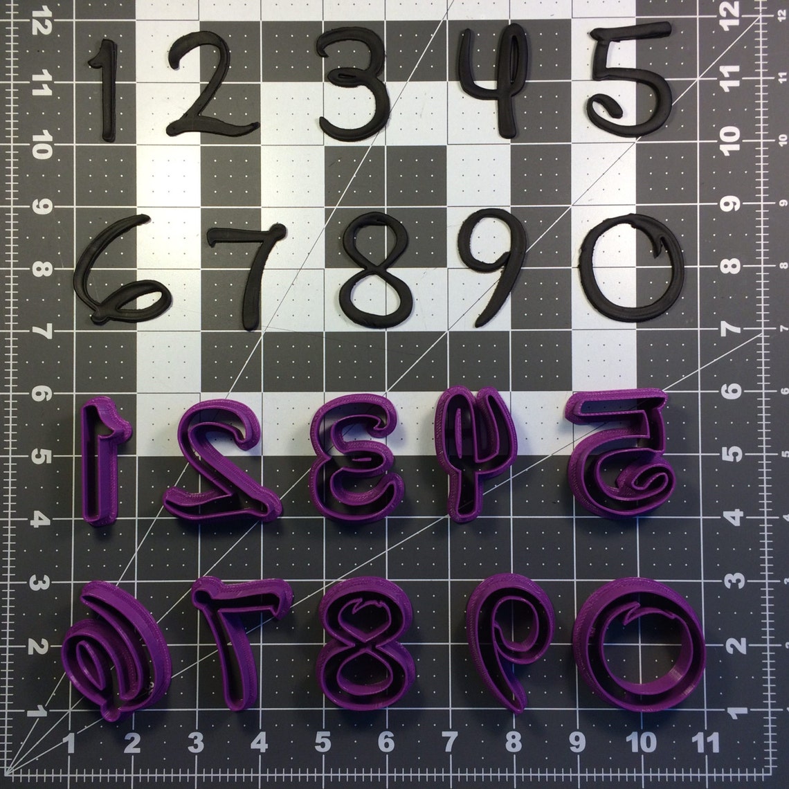 Cursive Font Number Cookie Cutter Set | Etsy