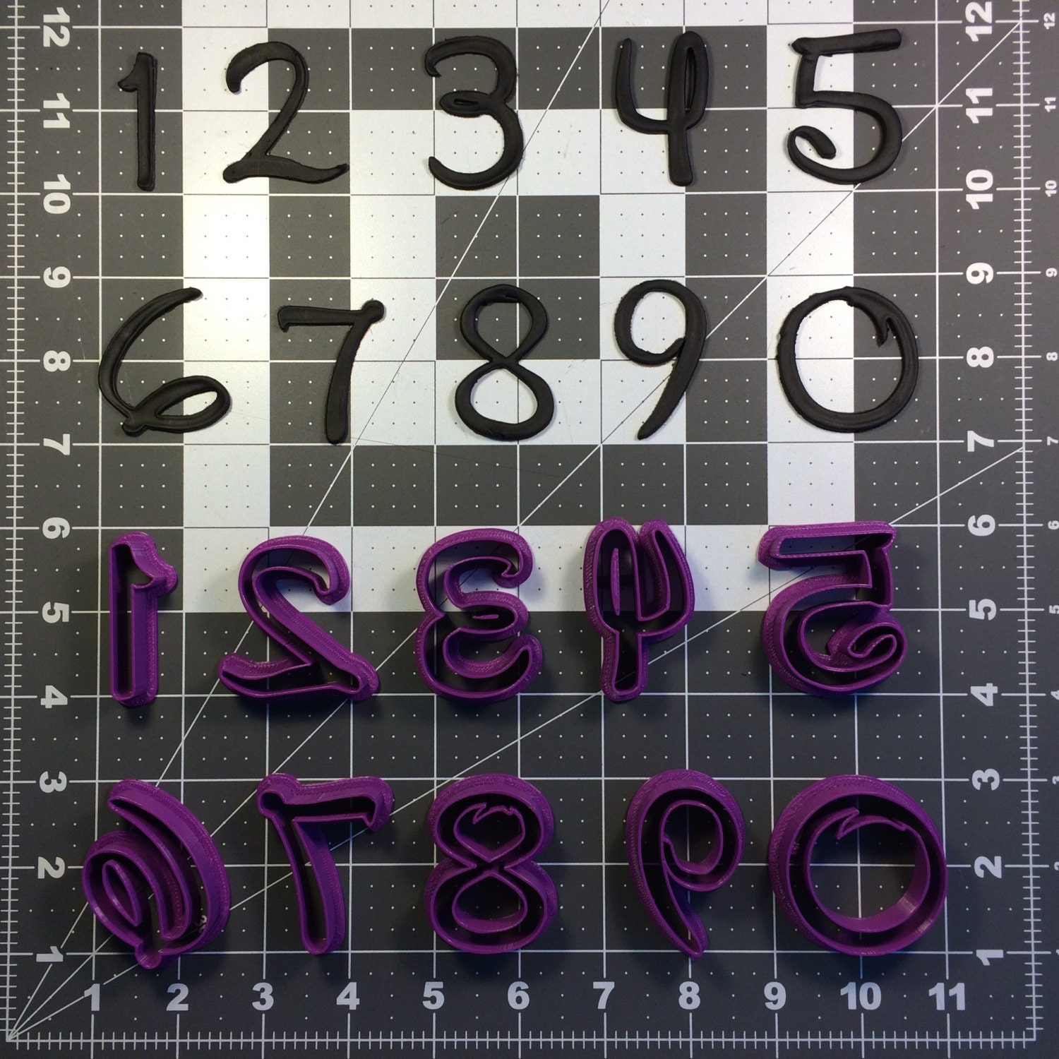 Cursive Font Number Cookie Cutter Set | Etsy