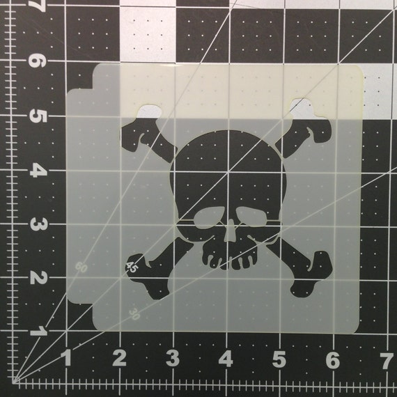 Skull and Crossbones 102 Stencil | Etsy