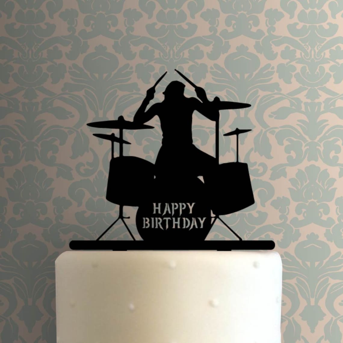 Drummer Happy Birthday 225-A887 Cake Topper - Etsy