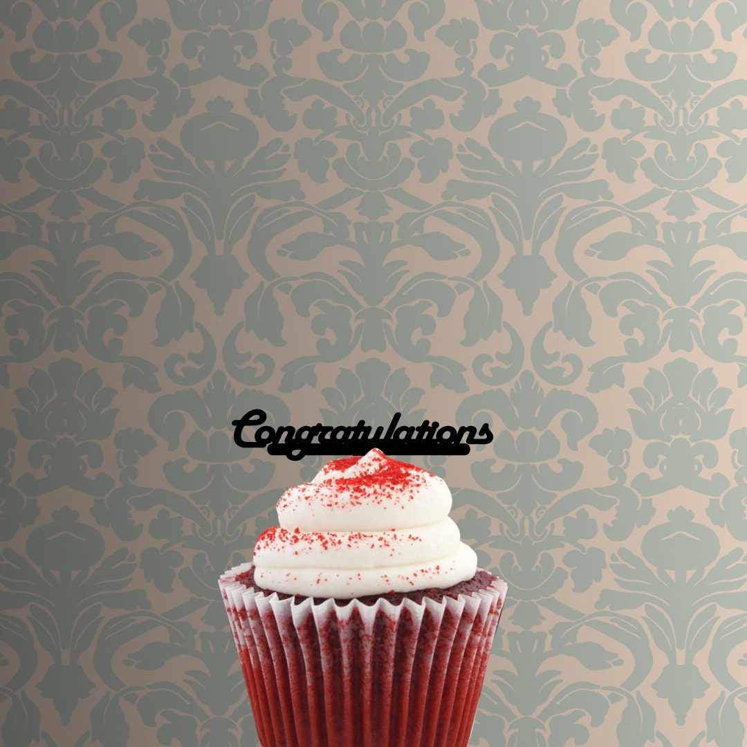 Congratulations 228-256 Cupcake Topper - Etsy