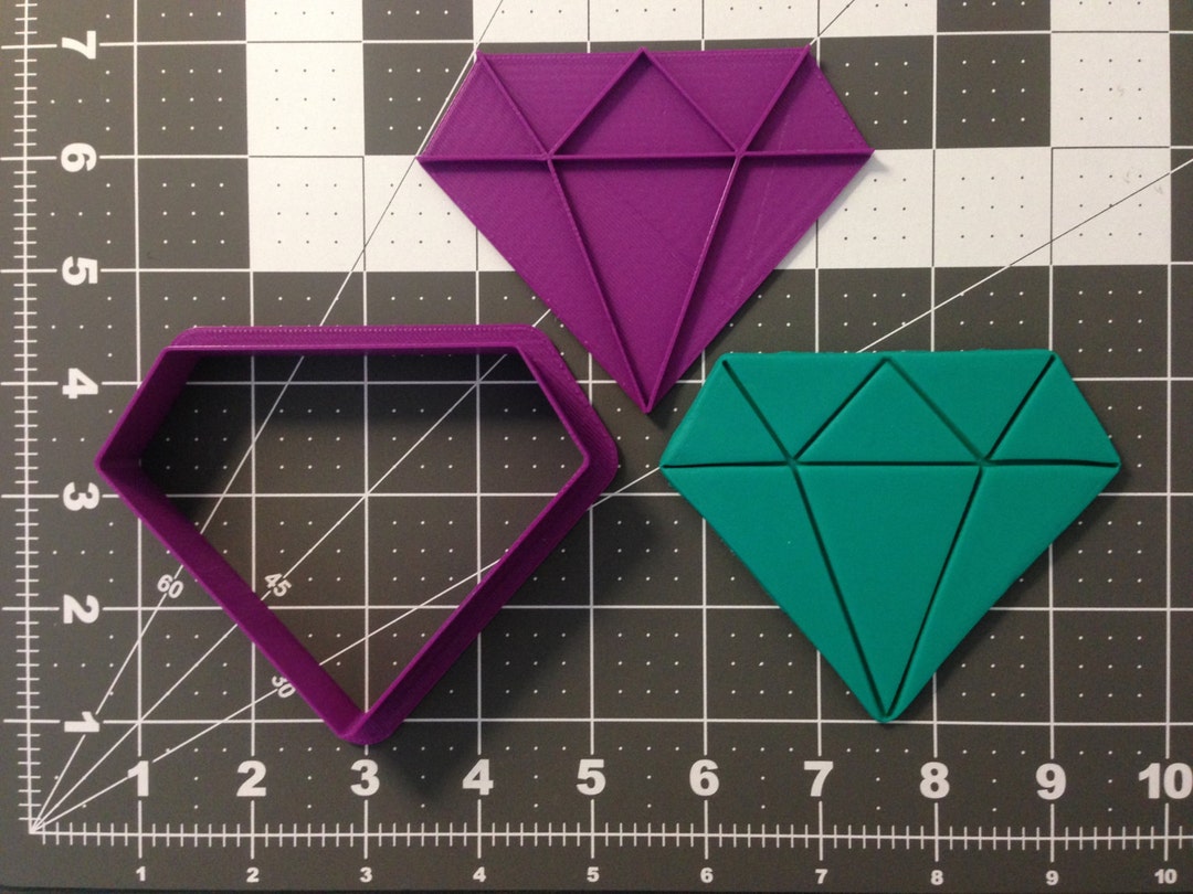 Diamond Cookie Cutter and Stamp - Etsy