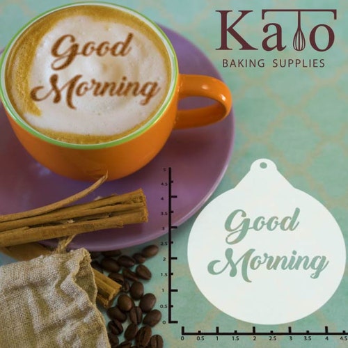 Good Morning 263-001 Latte Art Stencil - Etsy