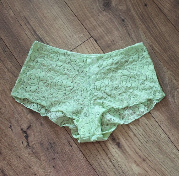 Vintage Green Lace Hipster Panties Small Maidenform Gem