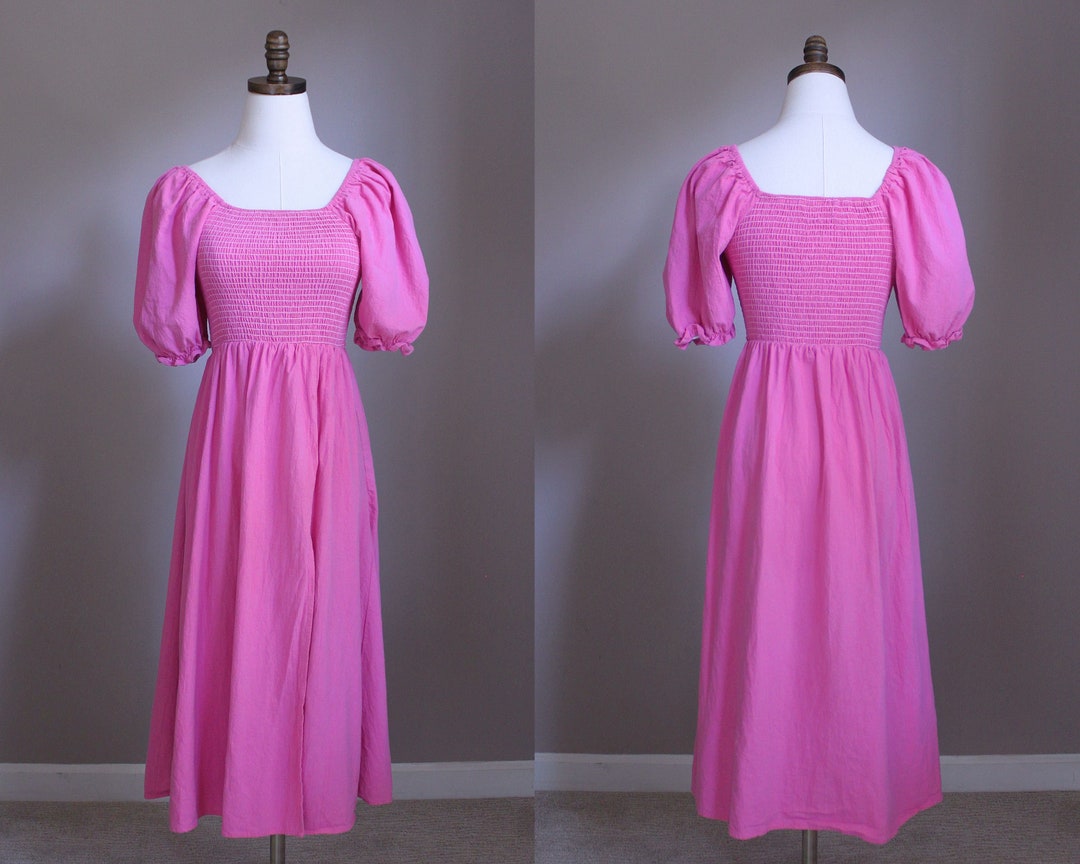 Small Hot Pink Peasant Style Dress - Etsy