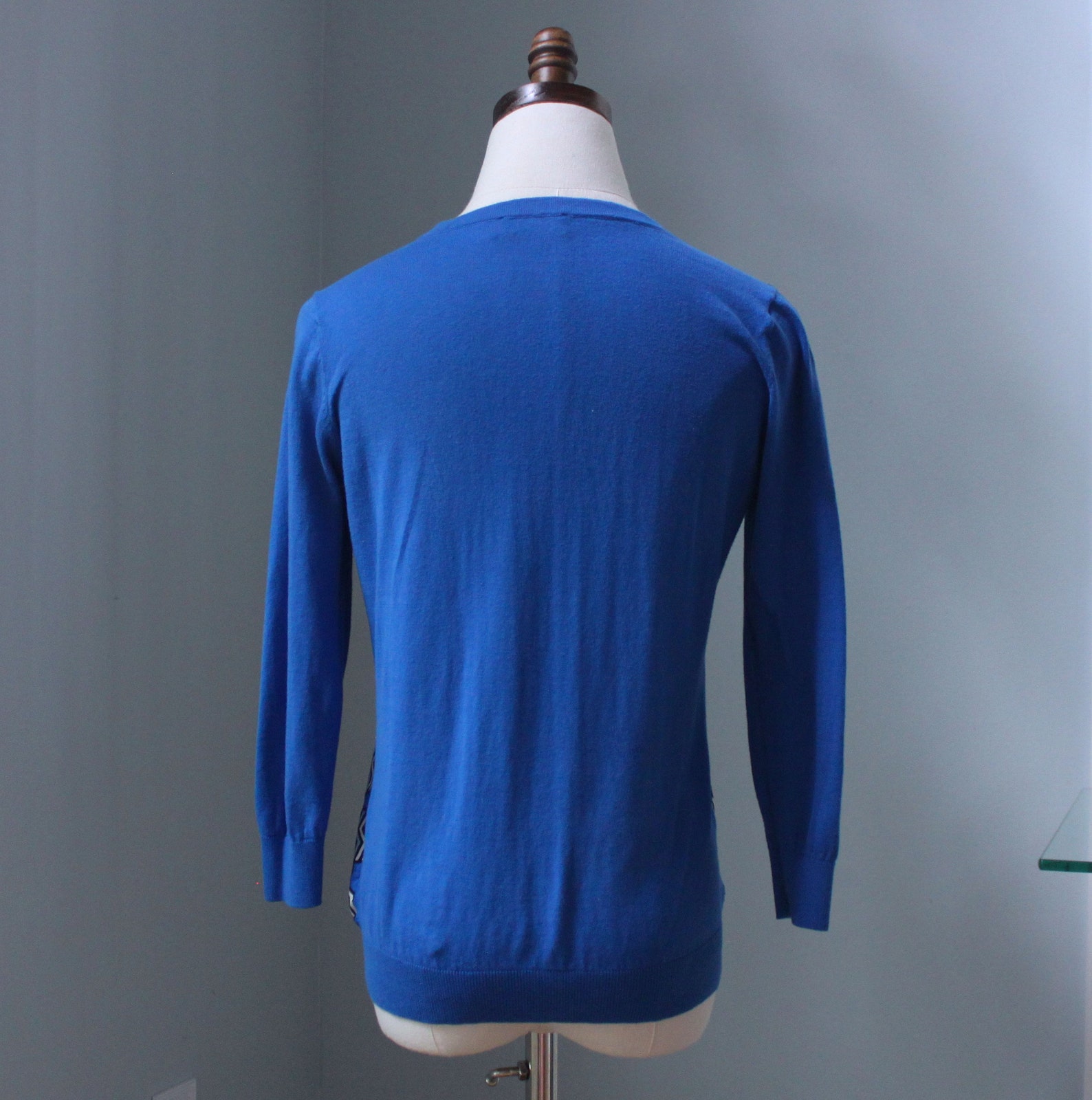 XS Lightweight Cardigan Royal Blue Geometric Print - Etsy