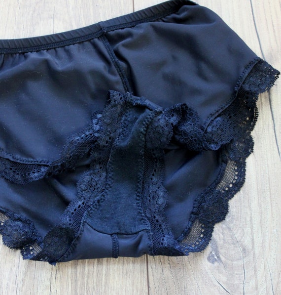 Vintage Black Lace High Cut Brief Panty - Gem