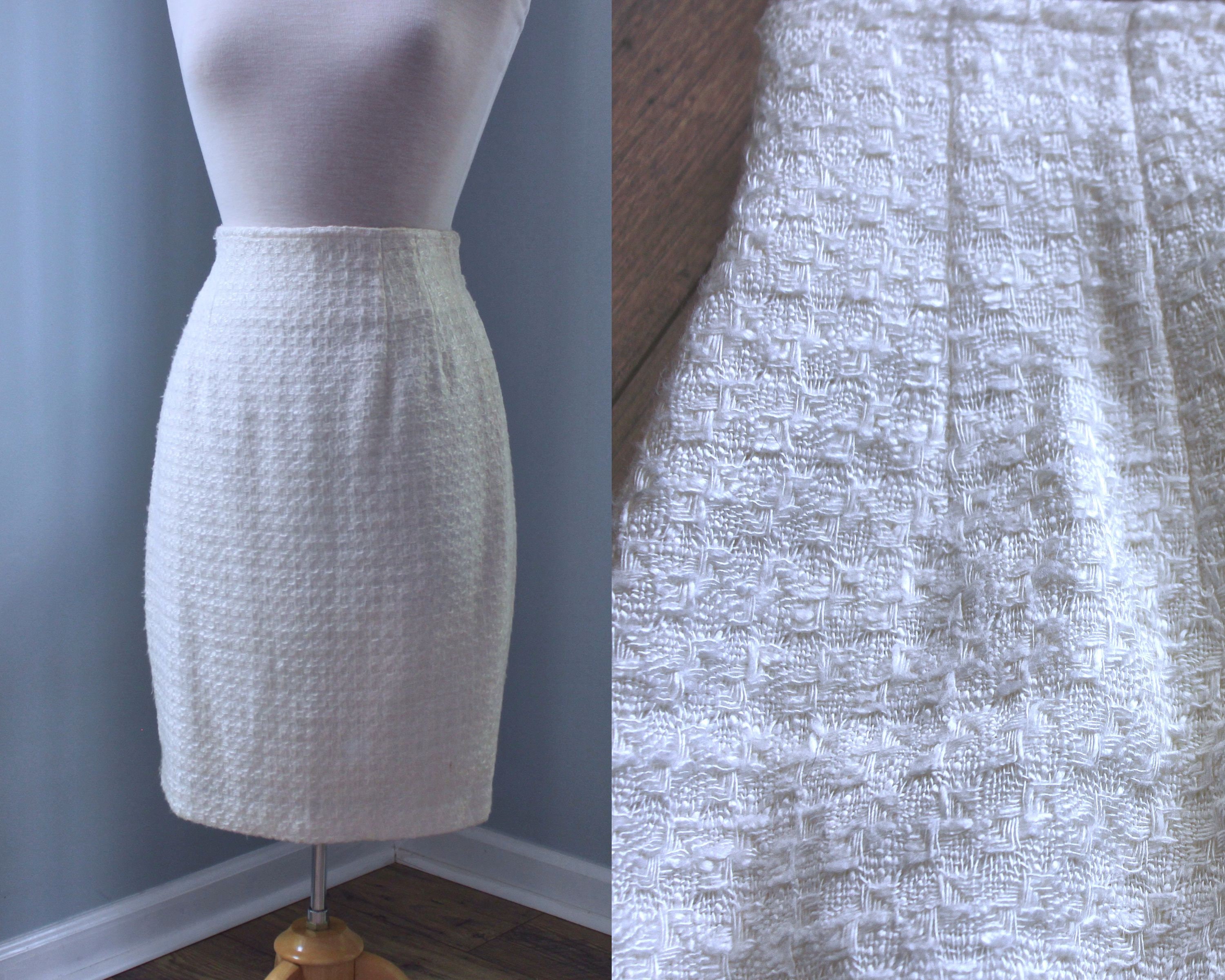 Vintage Cream Sheath Skirt, Woven Fabric, Small - Etsy