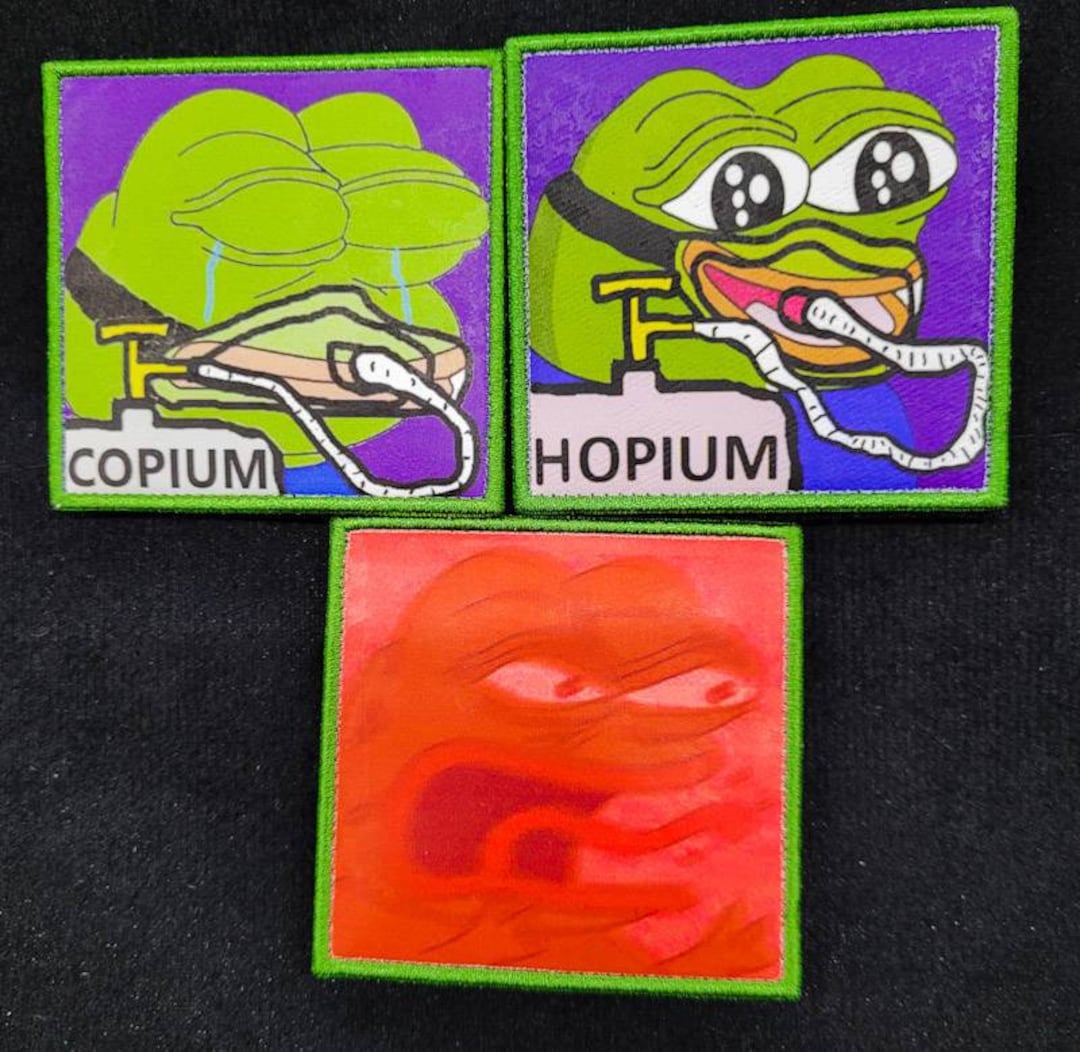 Pepe Copium Hopium Velcro Morale Patch - Etsy