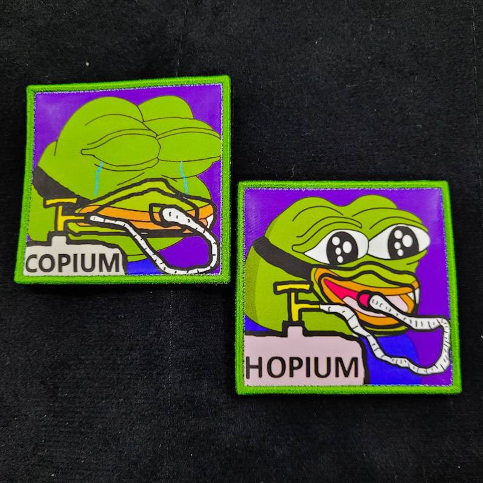 Pepe Copium Hopium Velcro Morale Patch - Etsy
