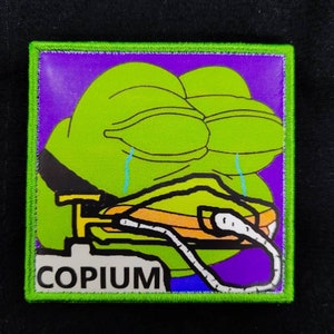 Pepe Copium Hopium Velcro Morale Patch - Etsy